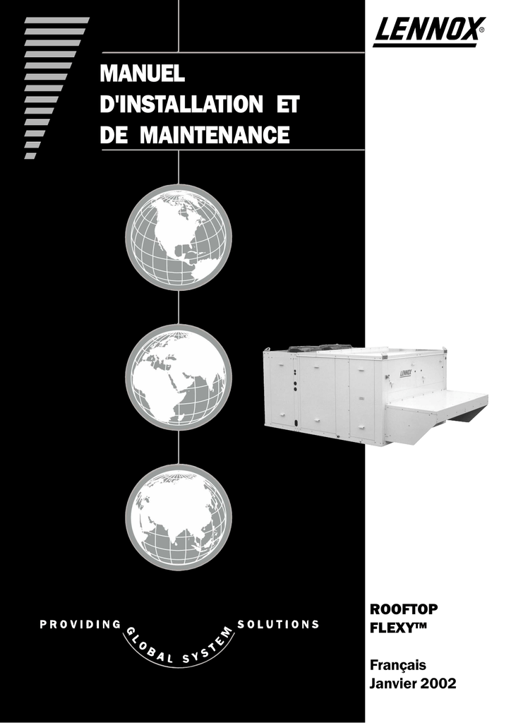 MANUEL D`INSTALLATION ET DE MAINTENANCE | Manualzz