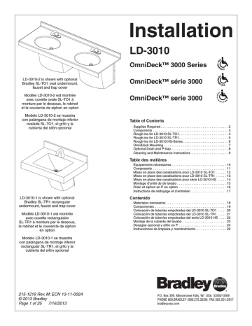 Bradley OmniDeck 3000 LD-3010-2, LD-3010-1 User Manual | Manualzz