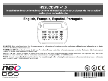 DSC PowerSeries Neo HS2LCDWF Installation Instructions Manual | Manualzz