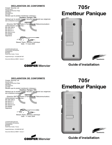 Guide d’installation Emetteur Panique 705r | Manualzz