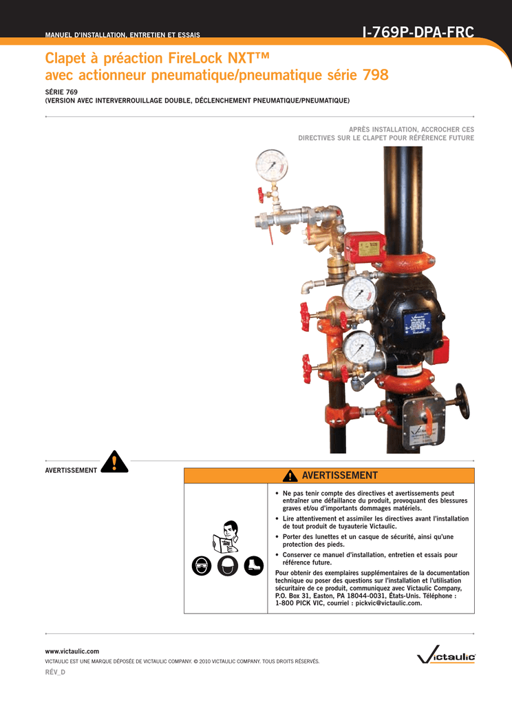 Victaulic FireLock NXT™ Preaction Valve Installation manual | Manualzz