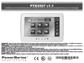 DSC PowerSeries PTK5507 Installation Instructions Manual | Manualzz