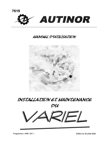 Variel Manuel d'utilisation | Manualzz