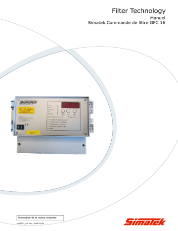 Simatek Contrôle de filtre GFC 16 - Manuel | Manualzz