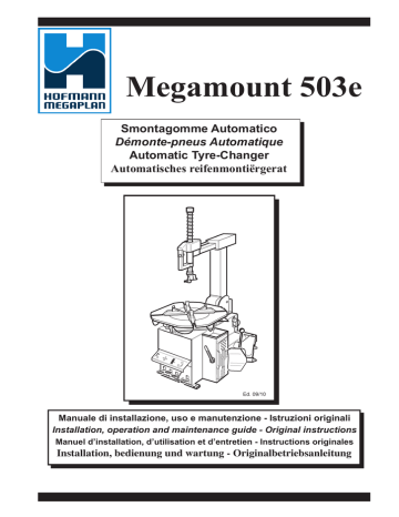 Automatic Tyre-Changer Megamount 503e Installation Guide | Manualzz