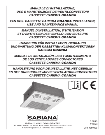 Sabiana CARISMA COANDA Fan coil Owner's Manual | Manualzz