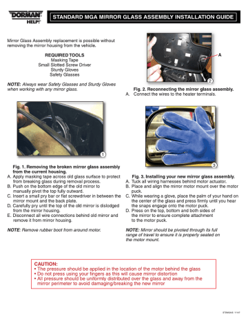 Dorman Mirror Glass Assembly Installation Guide | Manualzz