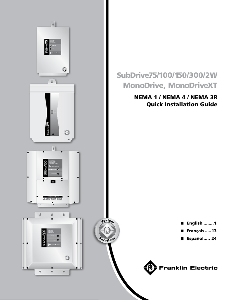 Franklin Electric MonoDrive Quick Installation Manual | Manualzz