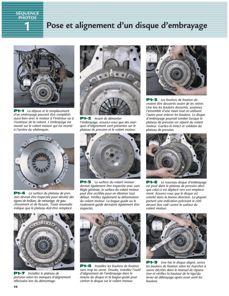Pose et alignement d`un disque d`embrayage | Manualzz