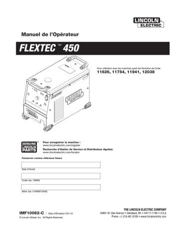 Lincoln Electric Flextec 450 - 12038 Mode d'emploi | Manualzz