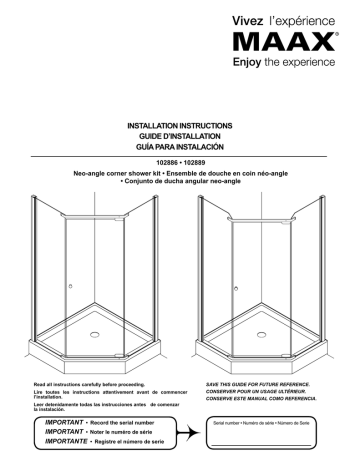 Shower Kit Neo-angle corner Installation Instructions | Manualzz