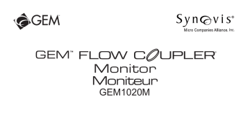Flow Coupler Monitor GEM 1020M Instructions for Use | Manualzz