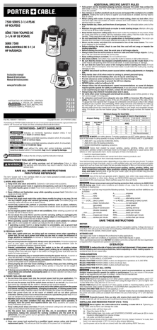 Porter-Cable 7538 Instruction manual | Manualzz