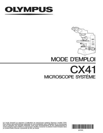 Microscope CX41 : Mode d’emploi | Manualzz