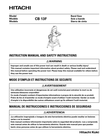 Hitachi CB 13F Instruction Manual And Safety Instructions | Manualzz