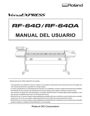 Roland VersaEXPRESS RF-640 Manual de usuario | Manualzz