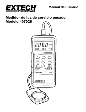 Extech Instruments 407026 Heavy Duty Light Meter Manual de usuario ...