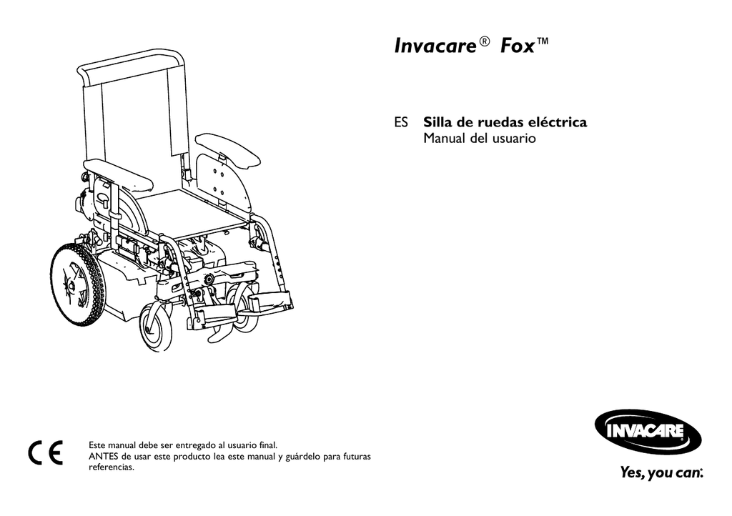 Invacare Fox Manual de usuario | Manualzz