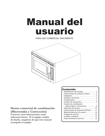 Horno de combinación MCE14 Manual del usuario | Manualzz