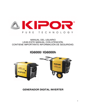 Kipor SINEMASTER IG6000h Manuel utilisateur | Manualzz