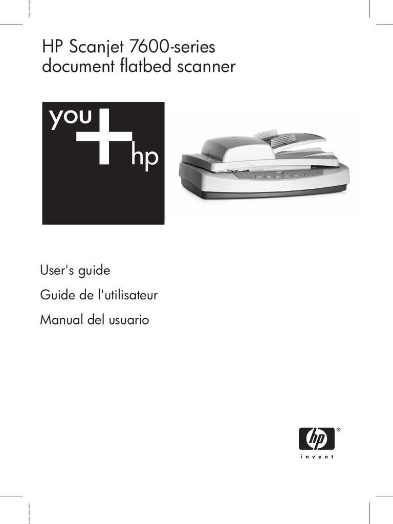 HP SCANJET 7650 DOCUMENT FLATBED SCANNER User's Manual | Manualzz
