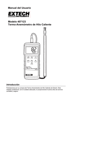 Extech Termo-Anemómetro 407123 Manual del Usuario | Manualzz