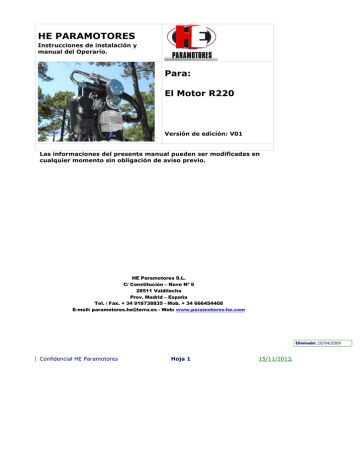 HE Paramotores R220 Engine Instructions | Manualzz
