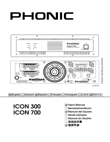 Phonic ICON 300, ICON 700 Manual de usuario | Manualzz