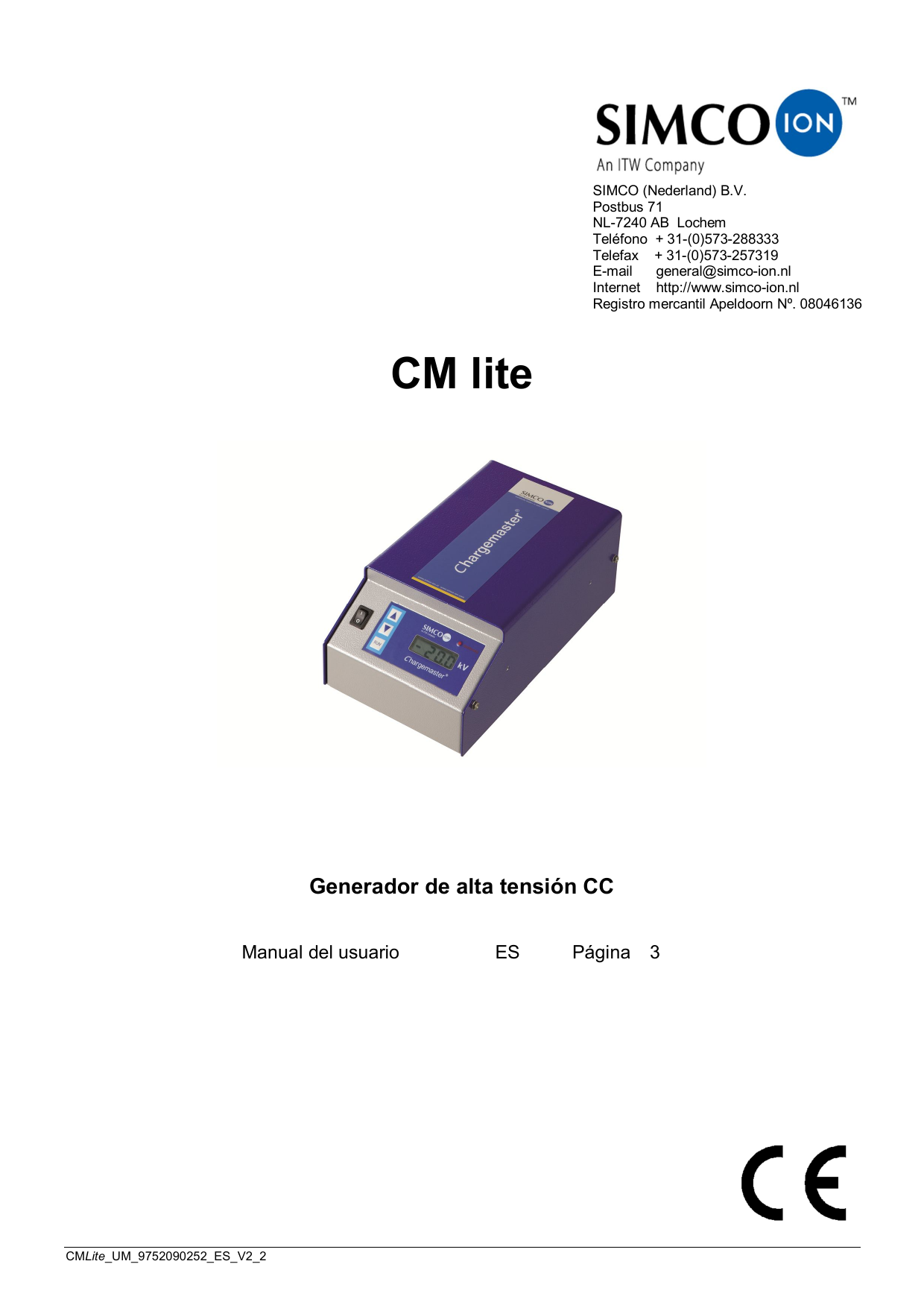 Simco-Ion CM lite Manual de usuario | Manualzz