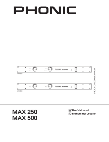 Phonic MAX 500, MAX 250 Manual de usuario | Manualzz