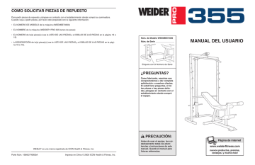 Weider WEEMBE7350 PRO 355 BENCH User Manual | Manualzz