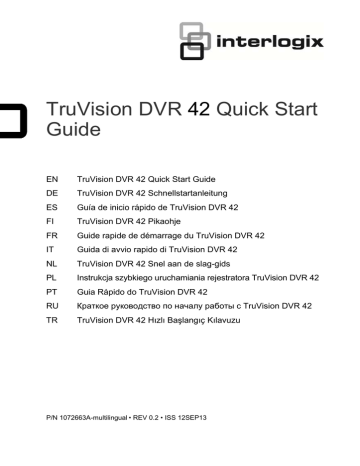 Interlogix TruVision DVR 42 Quick start manual | Manualzz