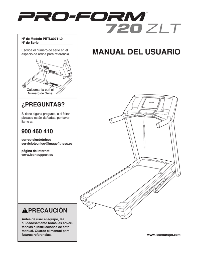 ProForm PETL80711 720 ZLT TREADMILL El manual del propietario | Manualzz