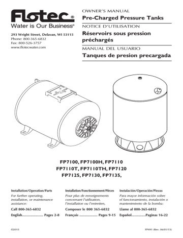 Flotec FP7100H, FP7100, FP7130, FP7110T-10, FP7110, FP7120, FP7110TH ...