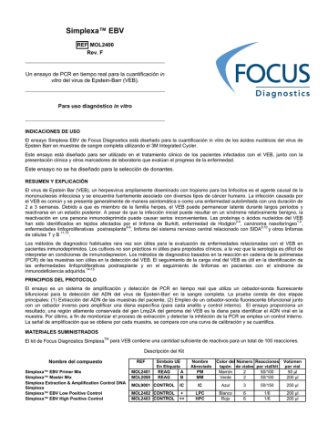 Ensayo PCR Simplexa EBV - Manual de usuario | Manualzz
