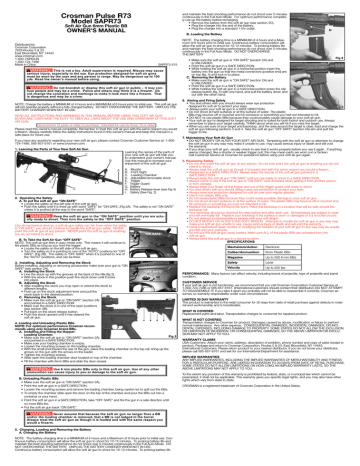 Crosman SAPR73 Pulse R73 Owner's Manual | Manualzz