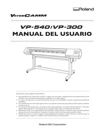 Roland VersaCamm VP-540 Manual de usuario | Manualzz