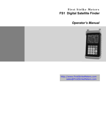 Satellite Finder FS1 Digital Operator's Manual | Manualzz