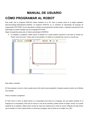 Manual del usuario del software educativo RUR-PLE | Manualzz
