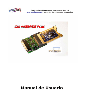 Interfaz Cas Interface Plus Manual de usuario | Manualzz