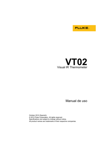 Manual de uso Termómetro visual de infrarrojos VT02 | Manualzz
