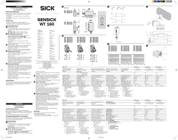 SICK SENSICK WT160 Operating instructions | Manualzz