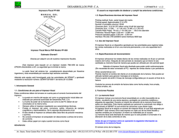 Manual del usuario Impresora fiscal PF-950 | Manualzz
