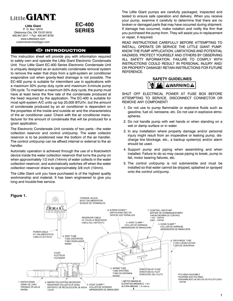 Other Pump Parts & Accessories Little Giant EC-1-DV condensate pump for ... Other Pump Parts & Accessories Little Giant EC-1-DV condensate pump for ...