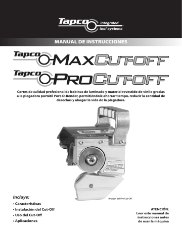 Tapco O-PRO CUT-OFF Manual de usuario | Manualzz