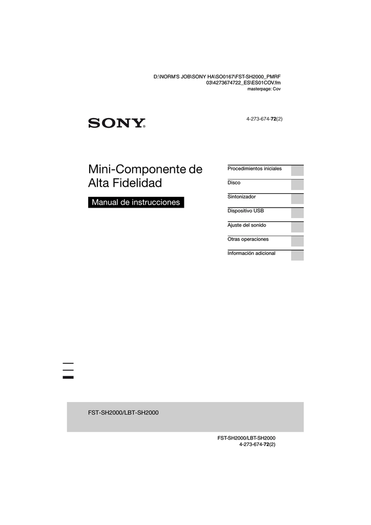 Sony MHC-RG290 Instrucciones De Funcionamiento Manualzz, 48% OFF