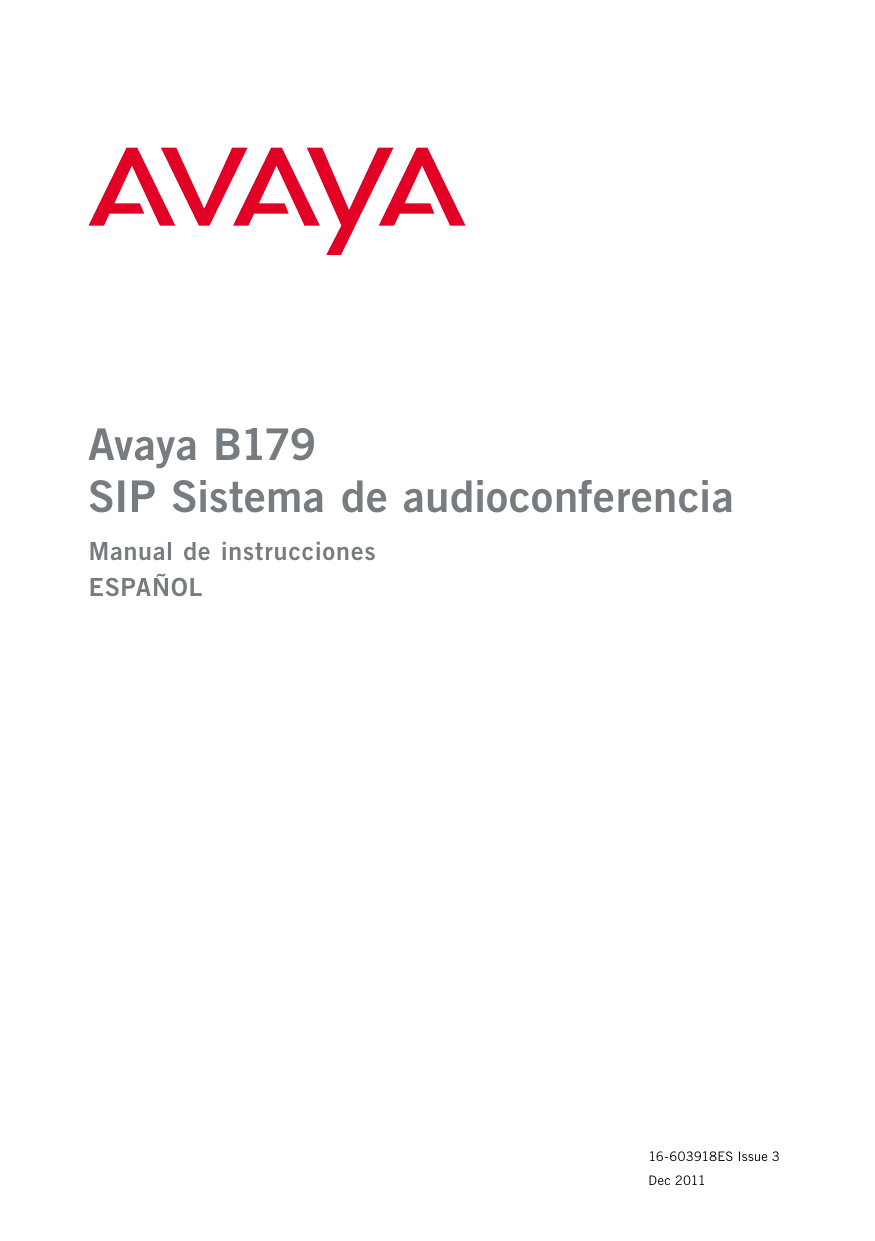 Avaya B179 Manual de usuario | Manualzz