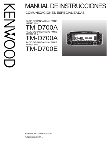 Manual de instrucciones TM-D700A, TM-D700E | Manualzz