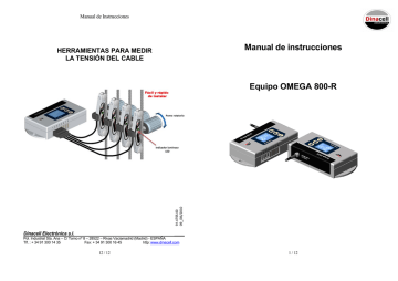 Manual de instrucciones Equipo OMEGA 800-R | Manualzz