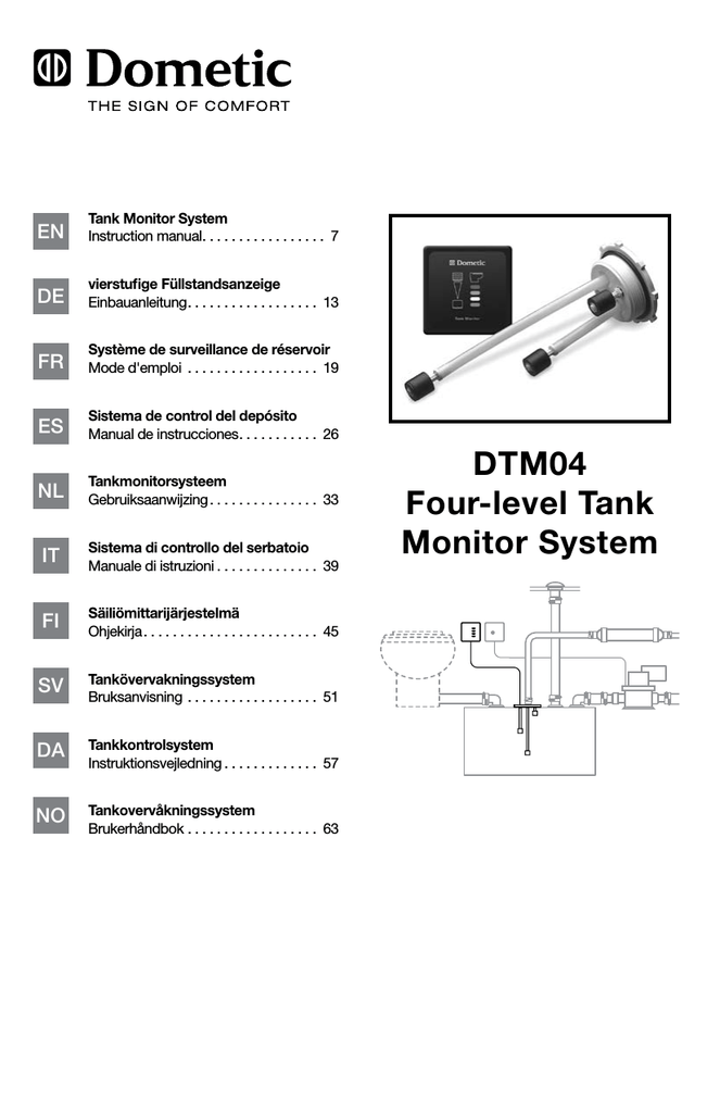 600346029 DTM04 Dometic tank monitor system manual | Manualzz